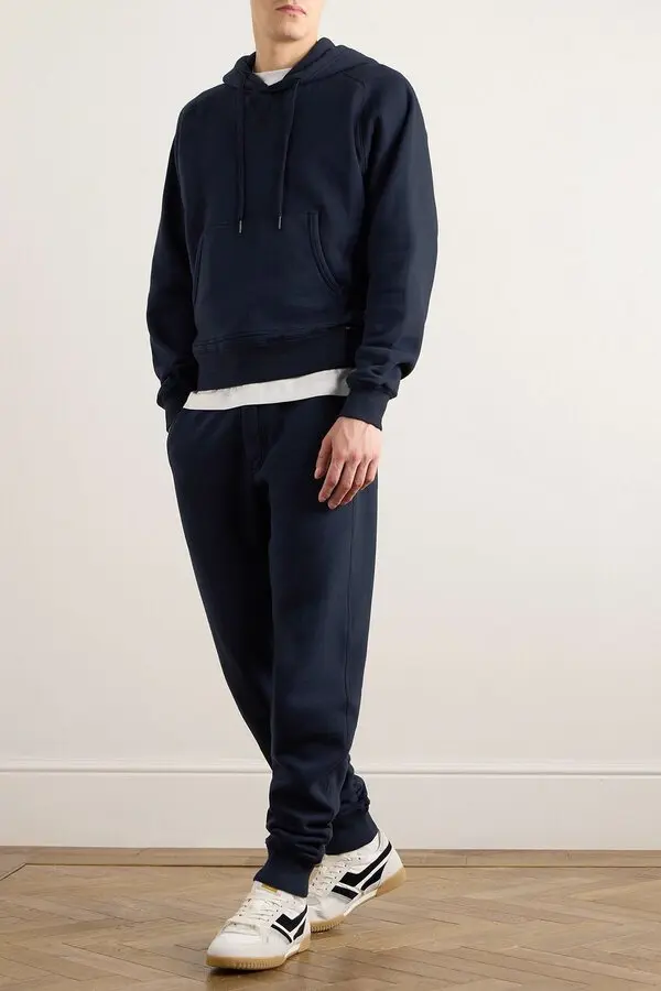 TOM FORD Cotton-fleece Hoodie - Navy