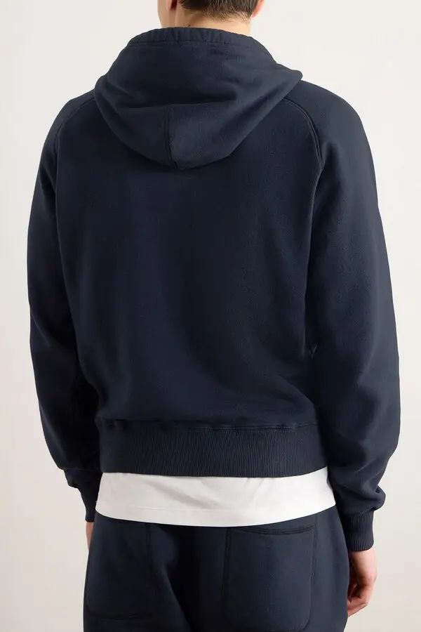 TOM FORD Cotton-fleece Hoodie - Navy