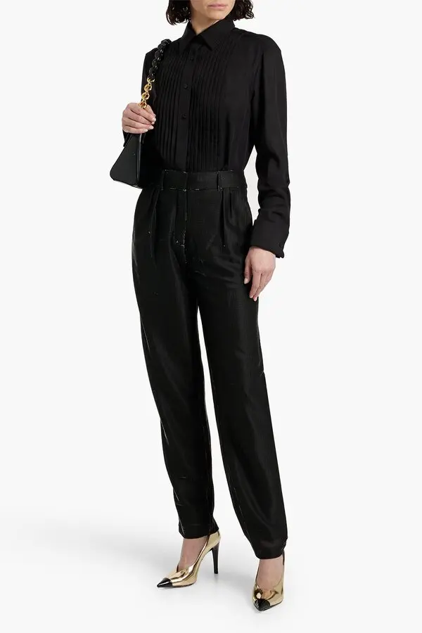 TOM FORD Pintucked Lyocell And Silk-blend Shirt