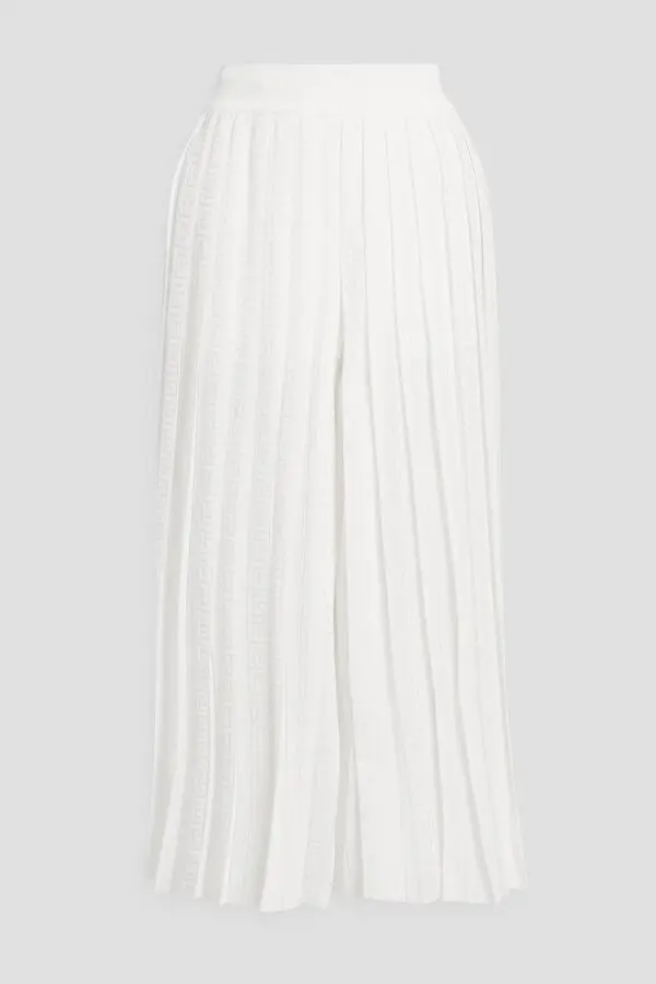 Balmain Pleated Jacquard-knit Culottes