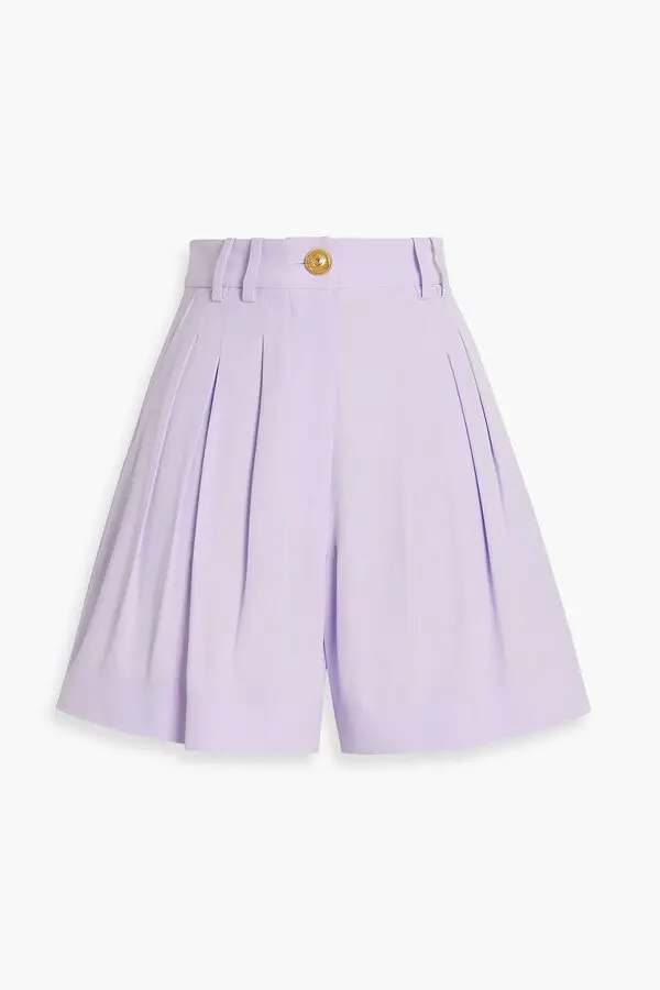 Balmain Pleated Crepe Shorts