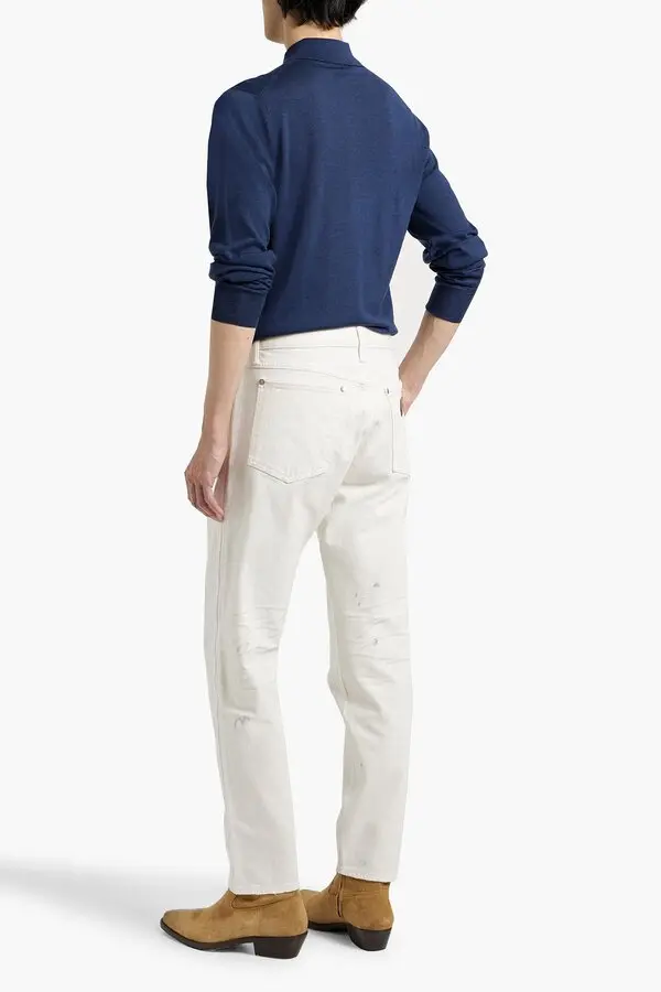 TOM FORD Tapered Distressed Painted Denim Jeans
