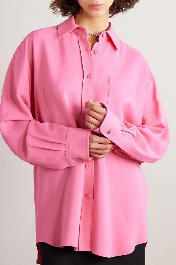 Stella McCartney Oversized Crepe Shirt - Bubblegum