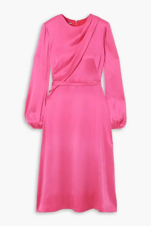 Stella McCartney Draped Duchess-satin Midi Dress
