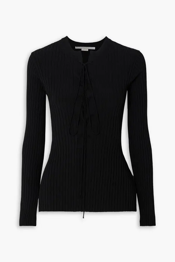 Stella McCartney Lace-up Ribbed-knit Top