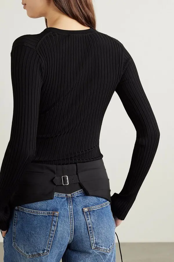 Stella McCartney Lace-up Ribbed-knit Top