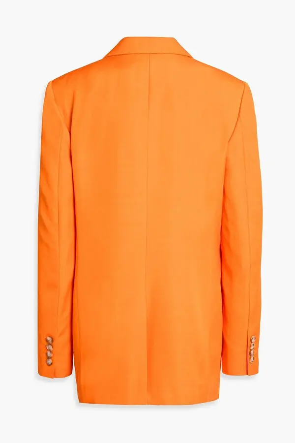Stella McCartney Double-breasted Slub Woven Blazer - Bright Orange