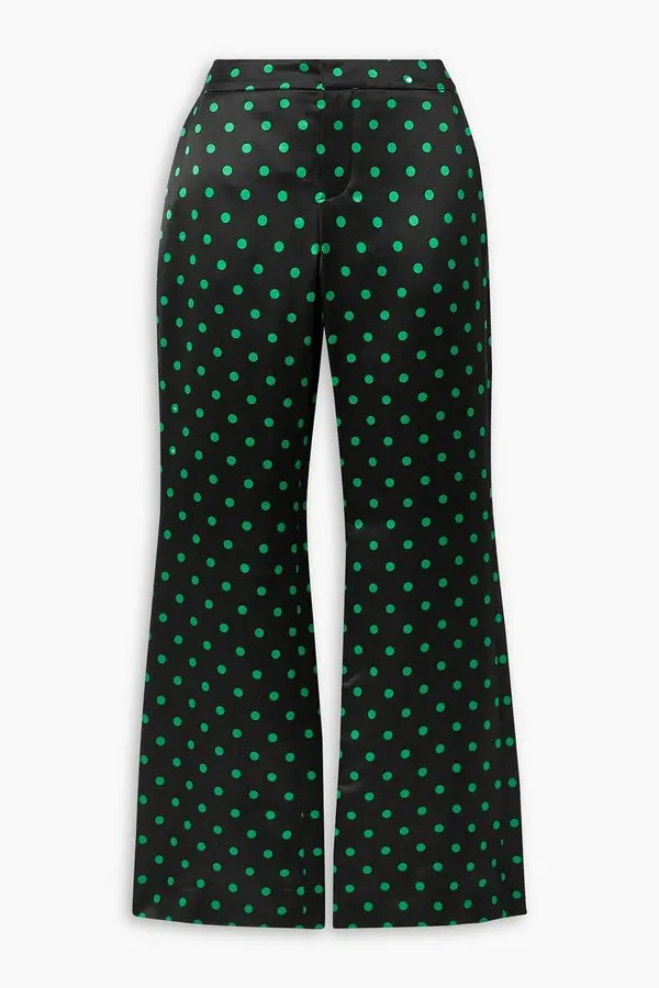 Balmain Polka Dot Duchess-satin Flared Pants
