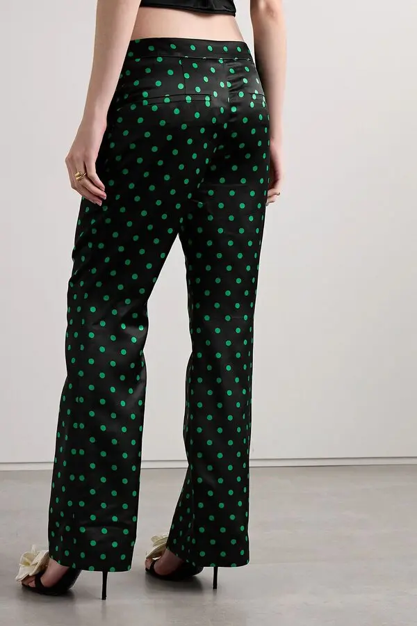 Balmain Polka Dot Duchess-satin Flared Pants