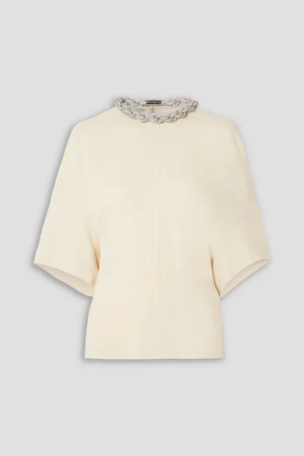 Stella McCartney Falabella Crystal-embellished Paneled Top