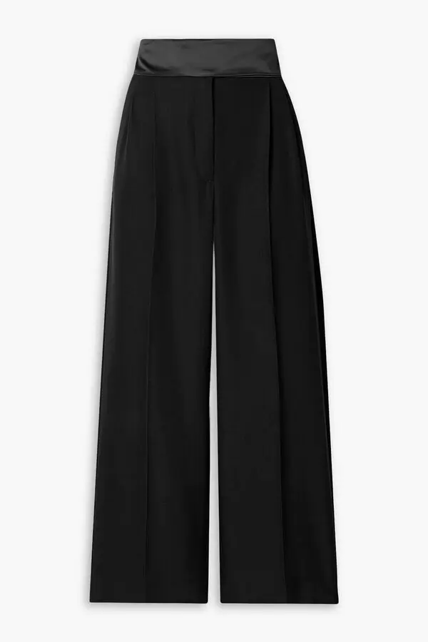 Stella McCartney Pleated Wool-crepe Straight-leg Pants