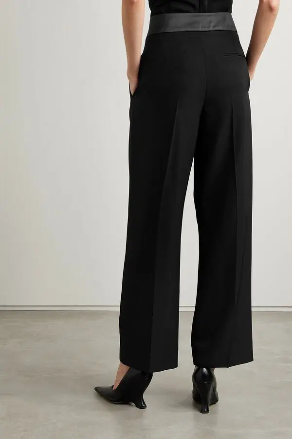 Stella McCartney Pleated Wool-crepe Straight-leg Pants