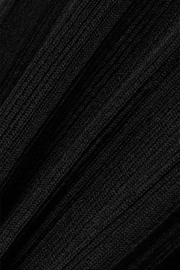 Stella McCartney Plissé Knit Straight-leg Pants - Black