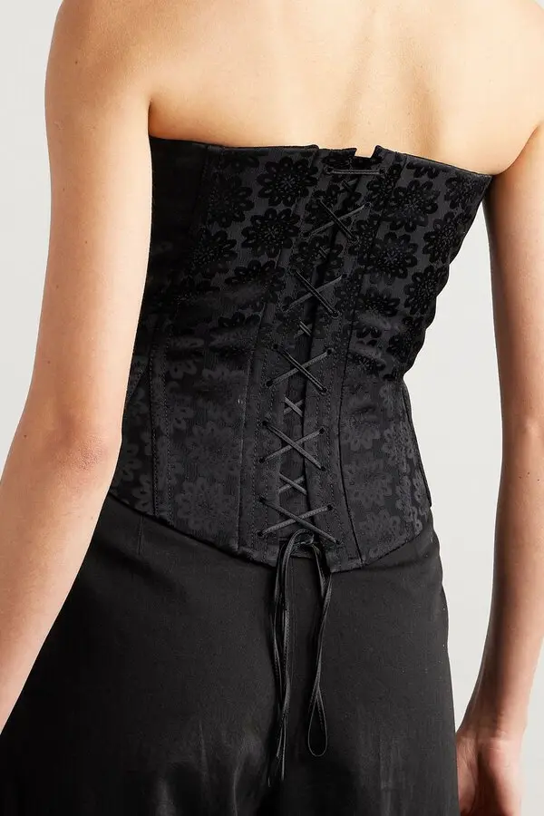 Stella McCartney Lace-up Jacquard Bustier Top