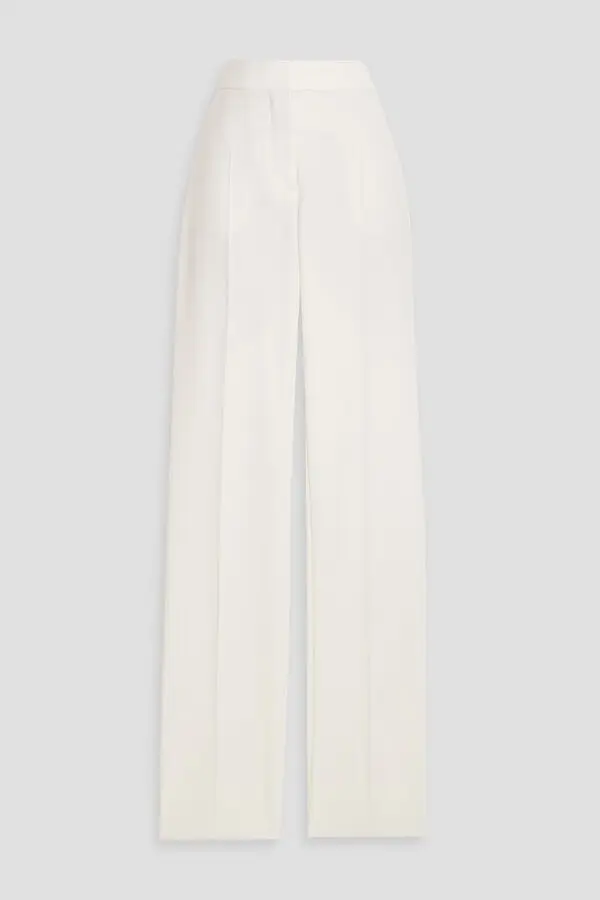 Stella McCartney Pleated Wool-twill Straight-leg Pants - Ivory