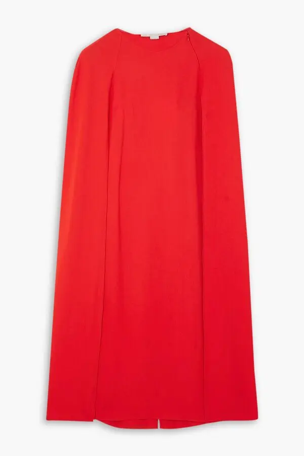 Stella McCartney Cape-effect Crepe Midi Dress - Red