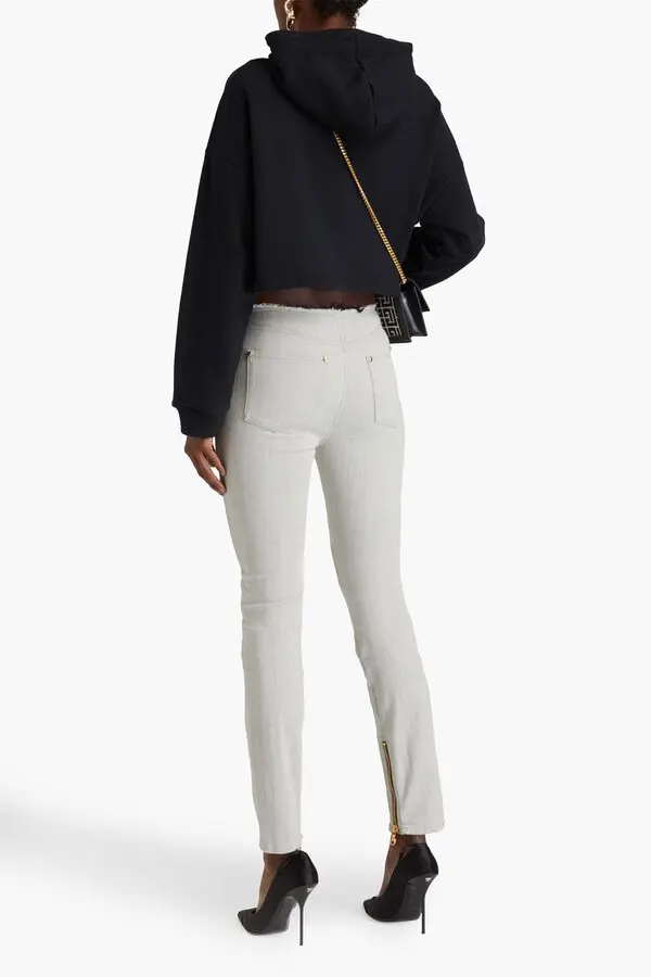 Balmain Studded High-rise Slim-leg Jeans