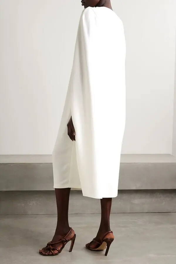Stella McCartney Cape-effect Crepe Midi Dress - White