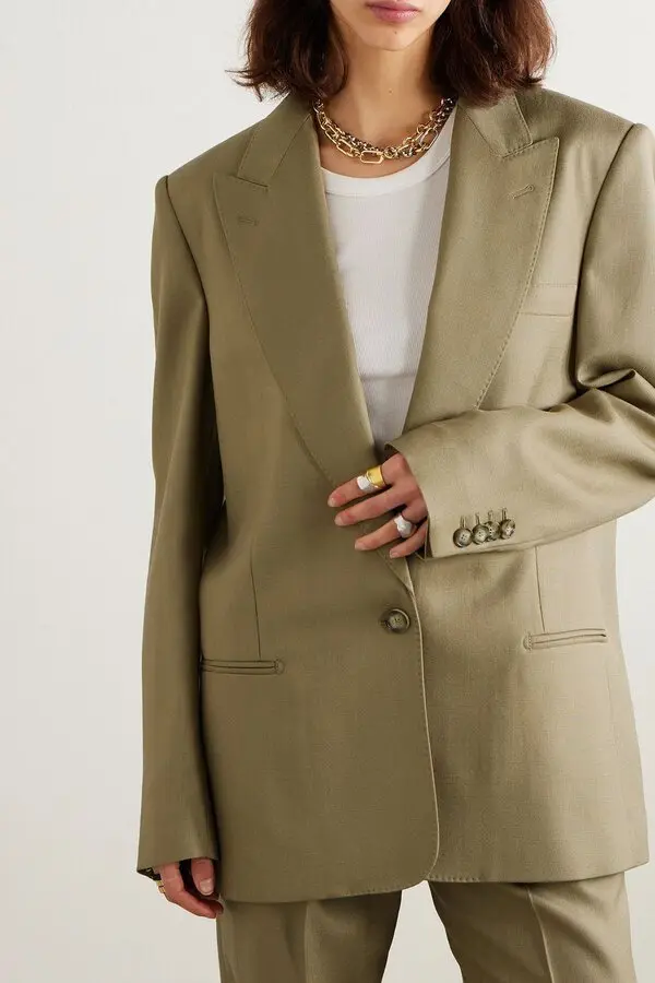 Stella McCartney Woven Blazer - Army Green