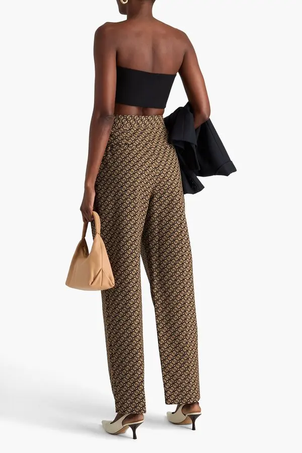 Stella McCartney Pleated Jacquard Tapered Pants