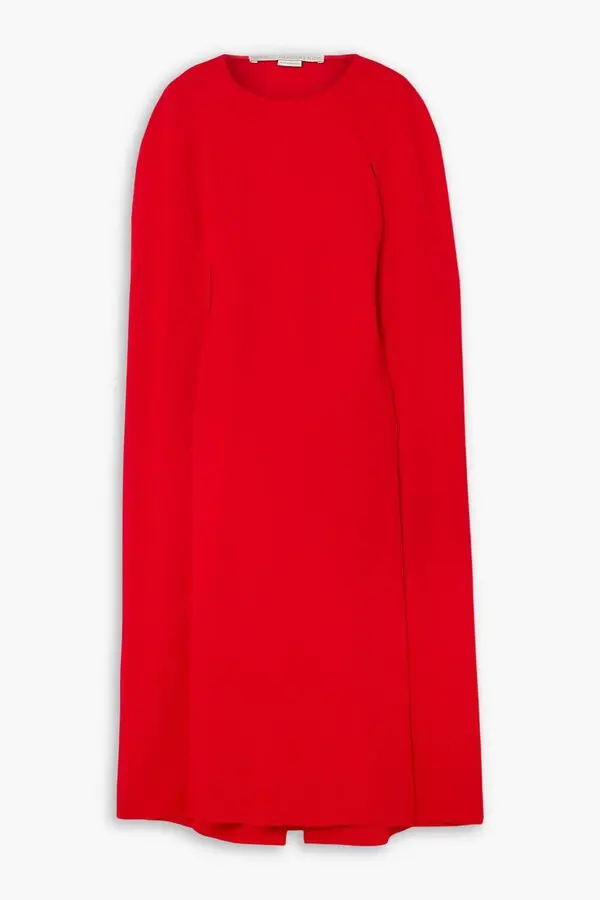 Stella McCartney Cape-effect Crepe Midi Dress - Red