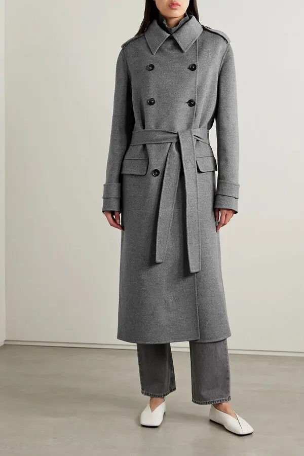 Stella McCartney Belted Wool-felt Trench Coat