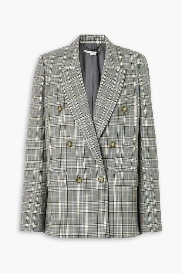 Stella McCartney Double-breasted Checked Wool Blazer