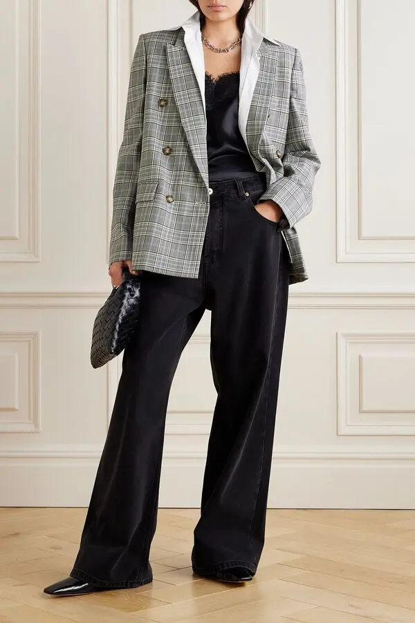 Stella McCartney Double-breasted Checked Wool Blazer