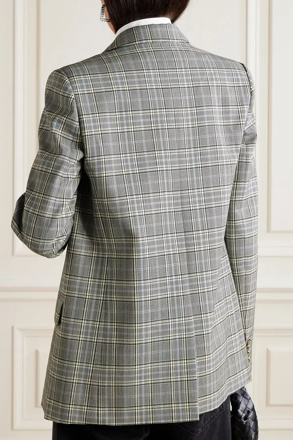 Stella McCartney Double-breasted Checked Wool Blazer