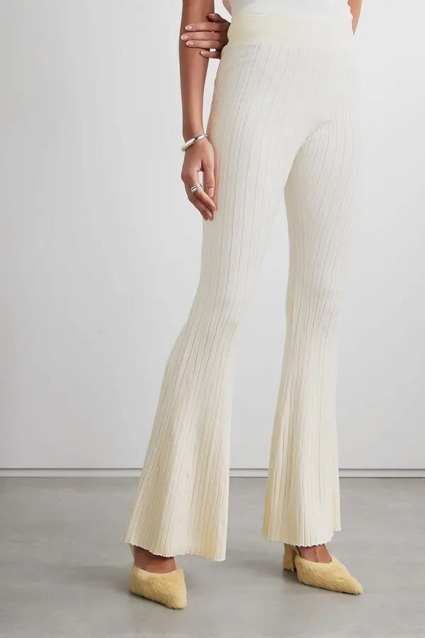 Stella McCartney Ribbed-knit Flared Pants