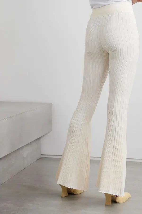 Stella McCartney Ribbed-knit Flared Pants