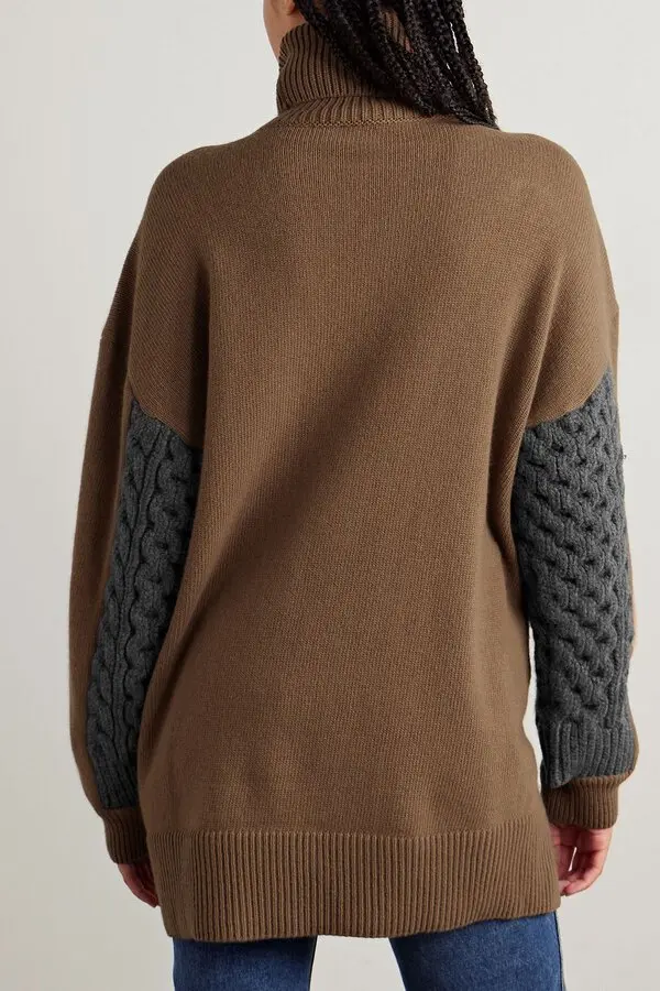 Stella McCartney Paneled Wool Turtleneck Sweater