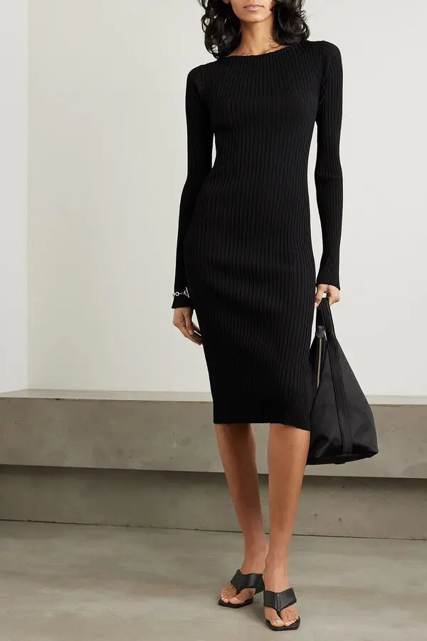 Stella McCartney Lace-up Ribbed-knit Dress