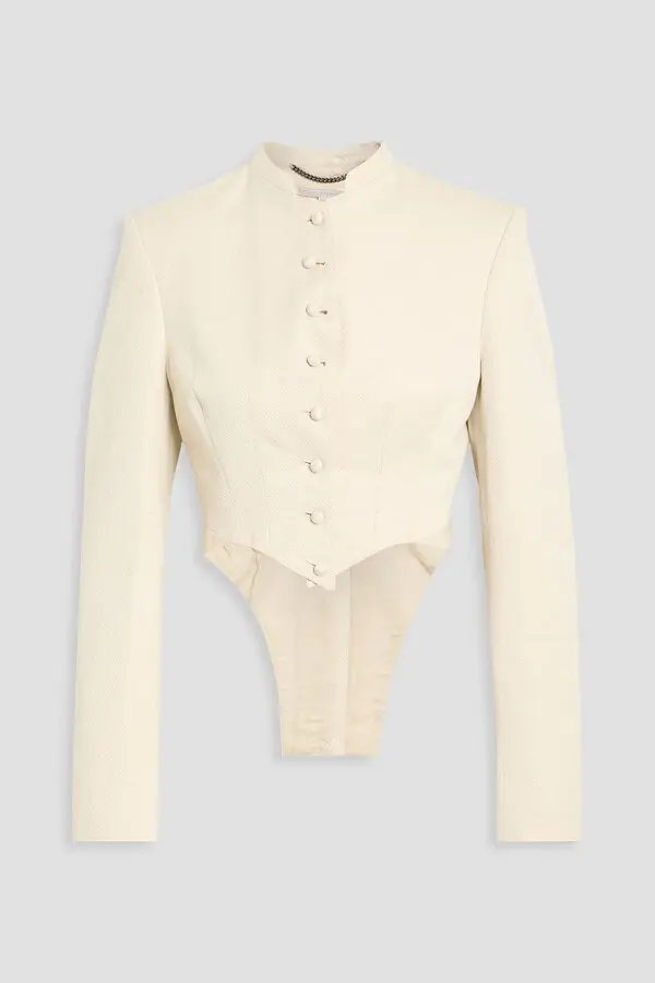 Stella McCartney Cropped Cotton And Linen-blend Twill Jacket