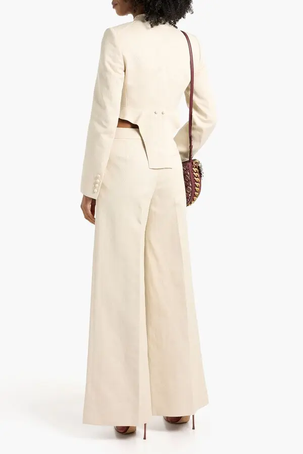 Stella McCartney Cropped Cotton And Linen-blend Twill Jacket