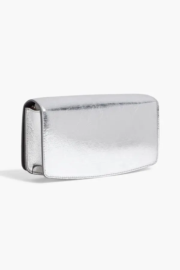 Stella McCartney Metallic Textured Crossbody Bag - Silver