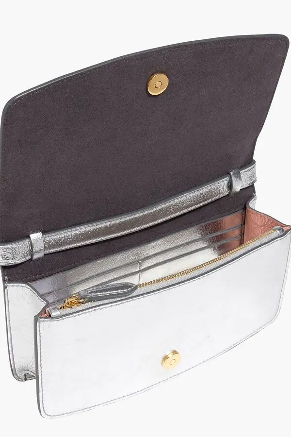 Stella McCartney Metallic Textured Crossbody Bag - Silver