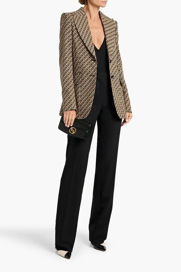 Stella McCartney Wool-blend Jacquard Blazer - Sand