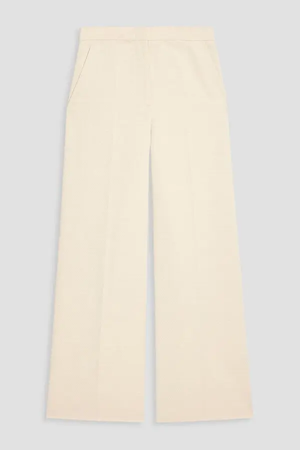 Stella McCartney Cotton And Linen-blend Twill Wide-leg Pants - Ecru