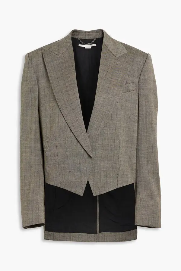 Stella McCartney Asymmetric Pinstriped Wool-blend Twill Blazer