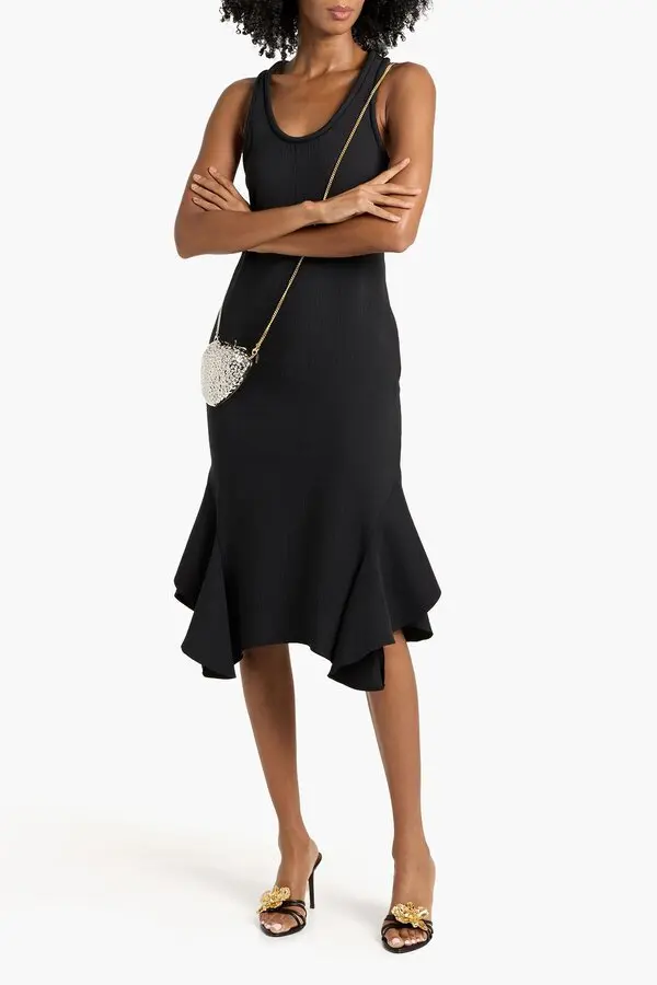Stella McCartney Jacquard Fluted Midi Dress