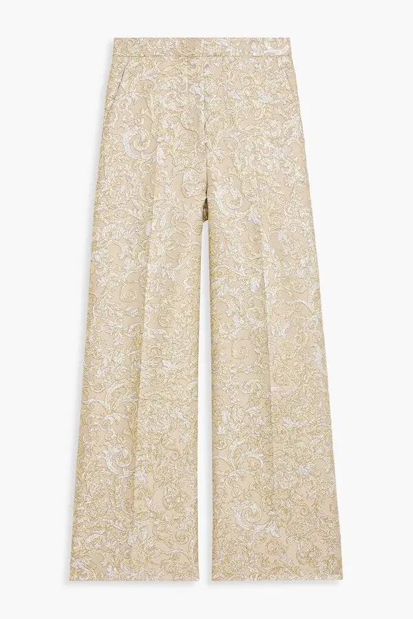 Stella McCartney Metallic Brocade Wide-leg Pants