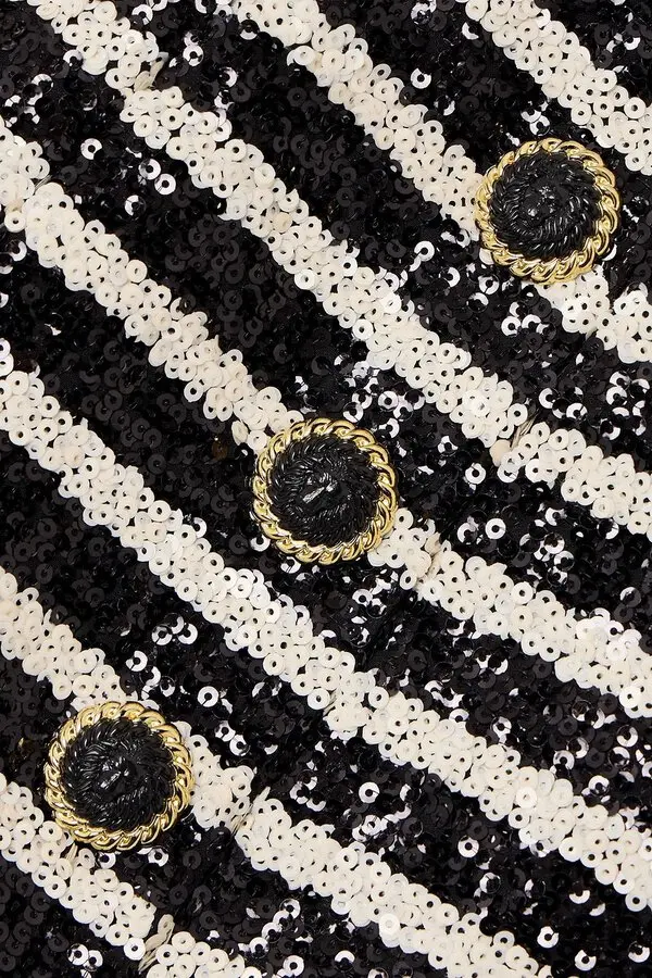 Balmain Embellished Striped Cady Shorts