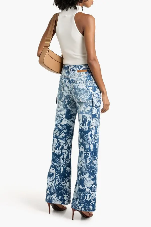 Stella McCartney Printed High-rise Cargo Jeans