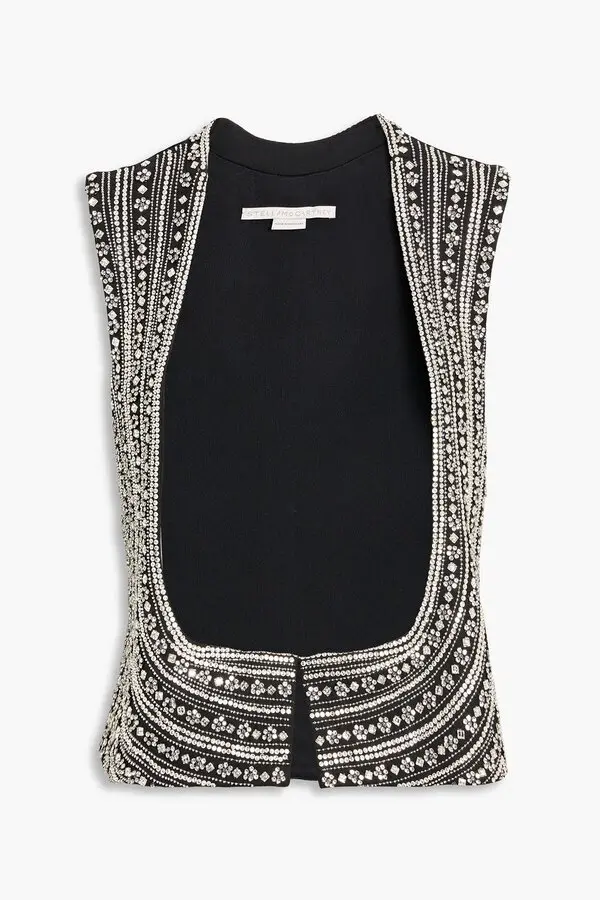 Stella McCartney Crystal-embellished Wool-twill Vest