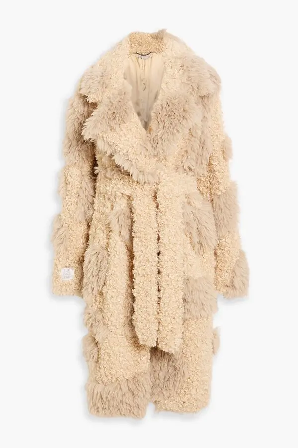 Stella McCartney Teddy Fleece Coat With Detachable Waist Tie