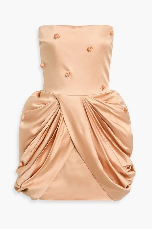 Stella McCartney Strapless Embellished Draped Mini Dress