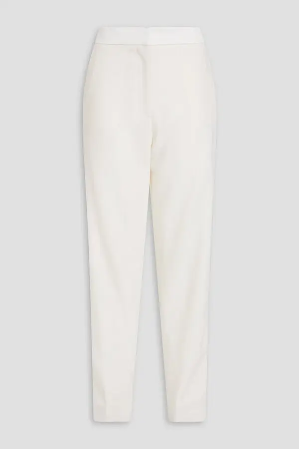 Balmain Satin-trimmed Wool Tapered Pants
