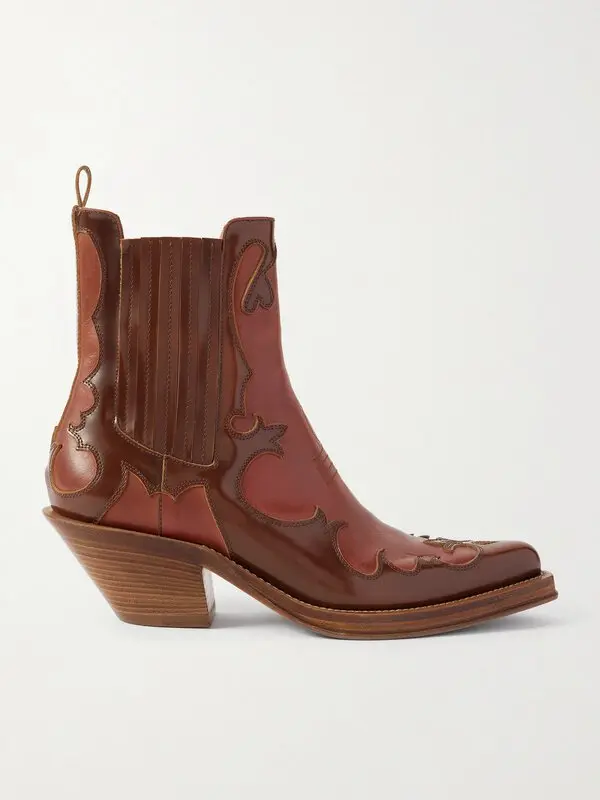 Gabriela Hearst Cassidy 90 Two-tone Leather Ankle Boots - Brown