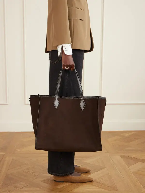 METIER Chameleon 41 Large Leather-trimmed Nubuck Tote - Brown
